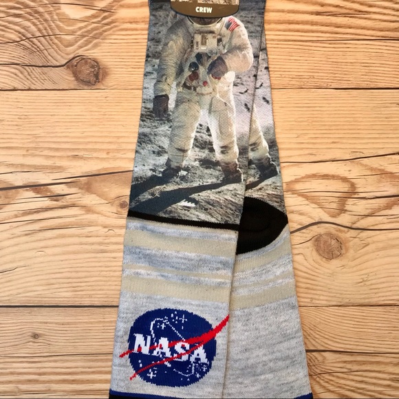 Bioworld | Underwear & Socks | Nasa Space Graphic Print Astronaut Crew Socks | Poshmark